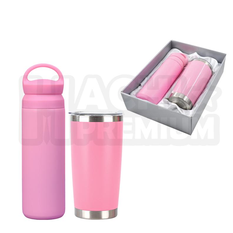 ชุดกระบอกน้ำสแตนเลส รุ่น HC-KT 05 Pink+HY - Hachi Premium